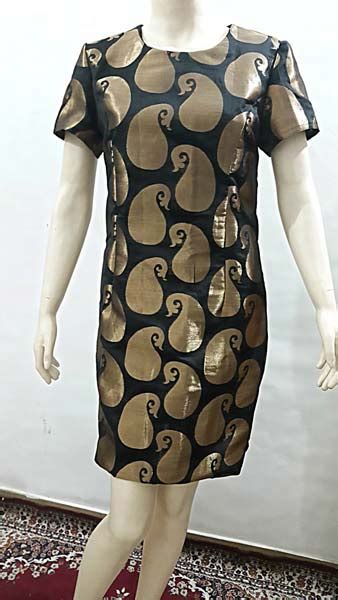 Black And Gold Silk One Piece Dress At Best Price In Kollam Id 1048473