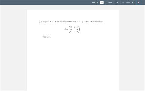 Solved Find A ¹ Page 17 Suppose A Is A 3 X 3 Matrix Such
