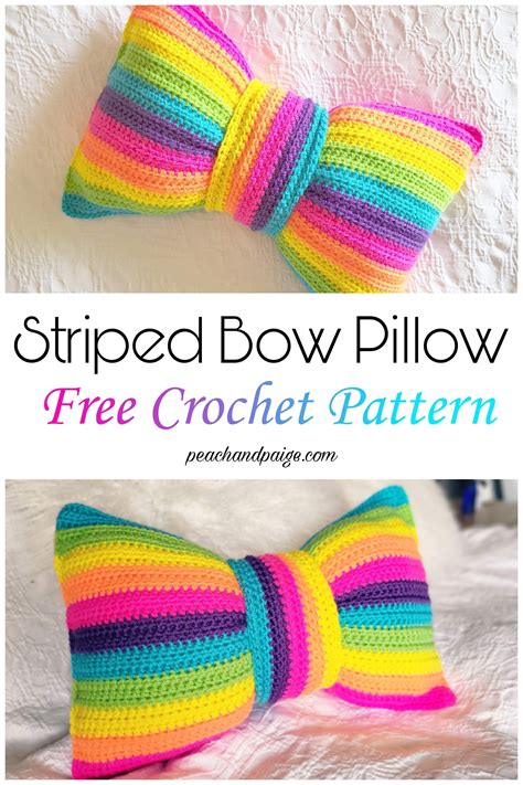 Free Pattern Striped Bow Pillow Artofit