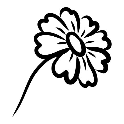 VECTOR LINEAR DRAWING OF A FLOWER ON A WHITE BACKGROUND 9395968 Vector