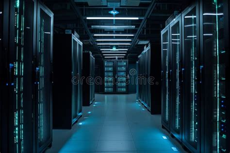 Global Networking A Server Room Connecting The World Stock