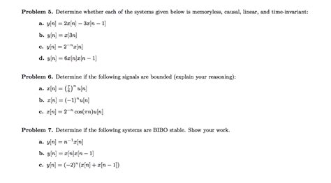 Solved Problem 5 Determine Whether Each Of The Systems Chegg