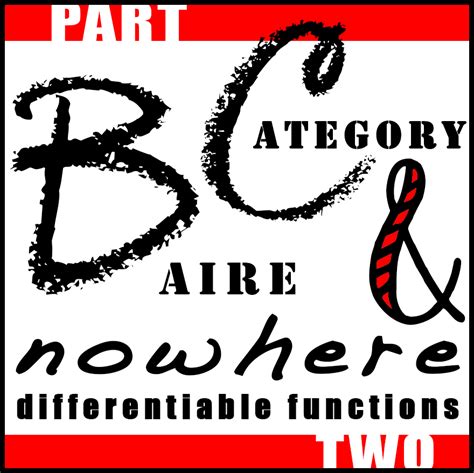 Baire Category Nowhere Differentiable Functions Part Two