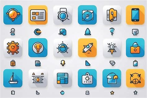 Conjunto De Iconos Vectoriales Foto Premium