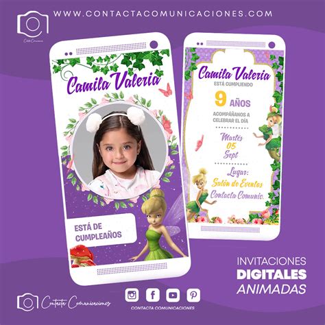 InvitaciÓn Digital De Tinker Bell Campanita