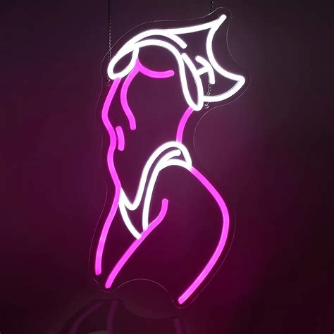 Lady Neon Signs Neon Signs For Wall Decor Pink White Led Light Sign For Preppy Room Decor Light
