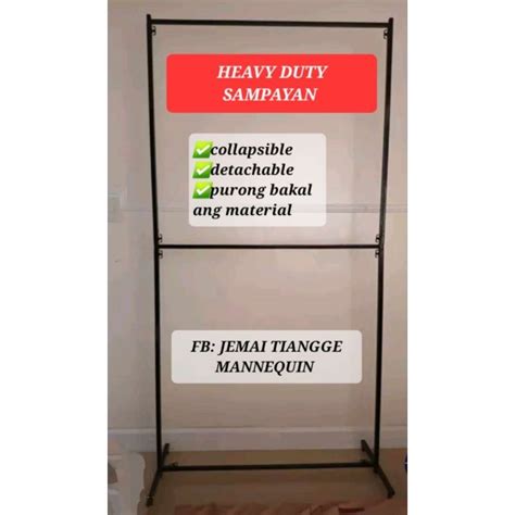 Heavy Duty Double Layer Hanger Rack Sampayan For Clothes Shopee