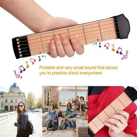 Pocket Guitar Practice Neck Finger Exercise 6 String Portable Guitar Trainer For Beginner Chord Pocket Guitar Practice Neck Finger Exercise 6 String Portable Guitar Trainer For Beginner Chord