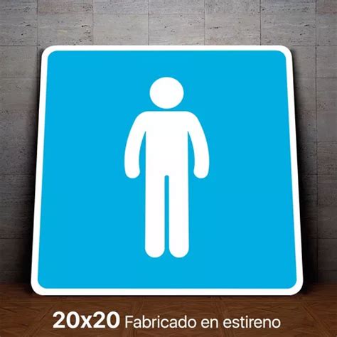 Señalamiento Letrero Icono Baño Hombres Nom003 20x20