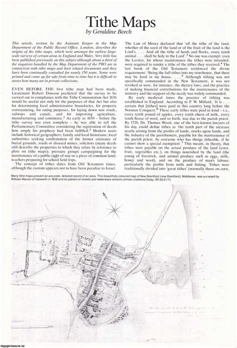 Tithe Maps An Original Article From Map Collector Magazine 1985 By