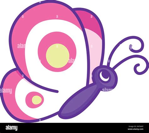 Funny Butterfly Cute Girly Bug Color Drawing Stock Vector Image And Art