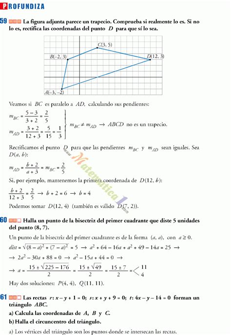 GEOMETRIA ANALITICA CUARTO DE SECUNDARIA 4 ESO EJERCICIOS RESUELTOS