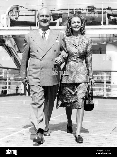 American Film Star Carole Landis And Radio Star Carroll Levis On The Deck Of The Rms Mauretania