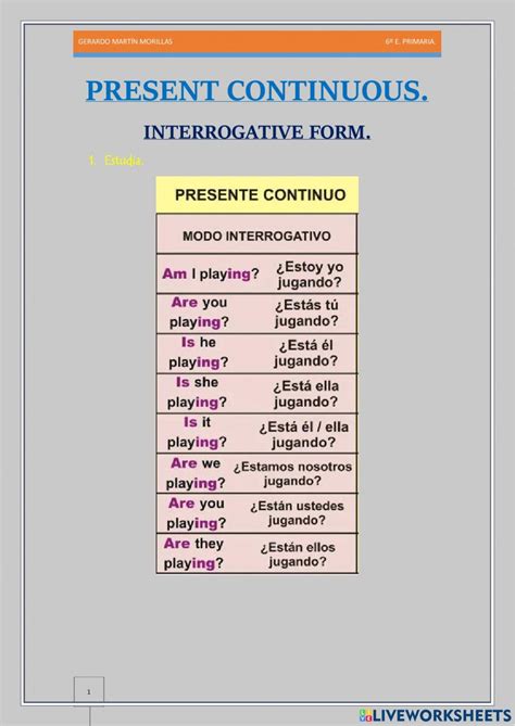730223 Present Continuous Interrogative Form