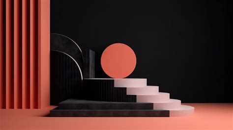 Simplistic Geometry A Minimal Abstract Podium In 3d Composition