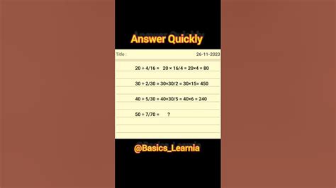 Answer Quickly Quiz Maths Mathematics Mathematician Math Viral