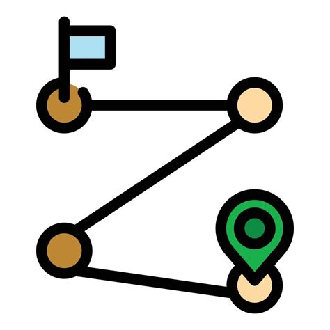 Destination Itinerary Icon Color Outline Vector Vector Art At Vecteezy