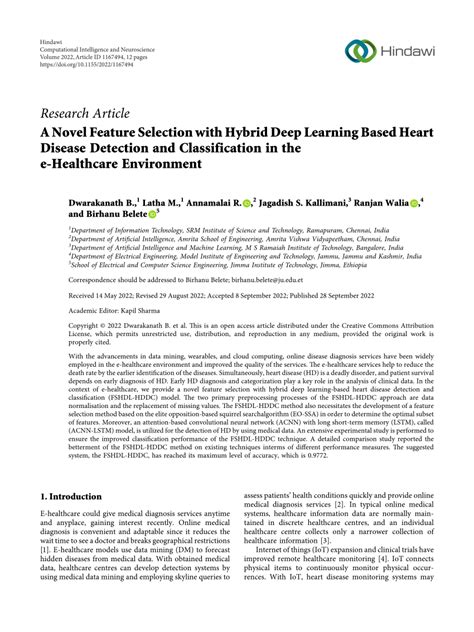 pdf a novel feature selection with hybrid deep learning based heart