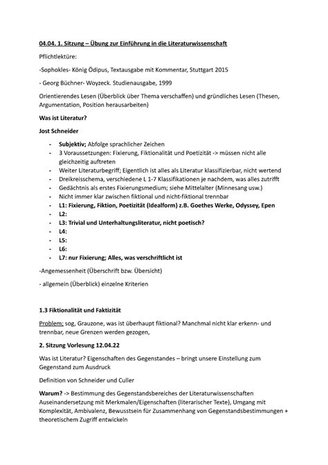 Übung Einf Lit WISE Einführung in Germanistische Linguistik