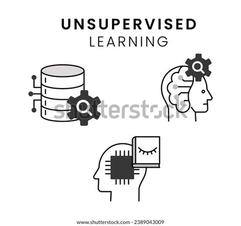 Unsupervised Learning Icons Unsupervised Learning Graphic Stock Vector Royalty Free 2389043009