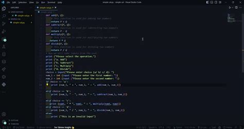 Pythonprogramming Calculator Learningtocode Internpe Tejaswi V