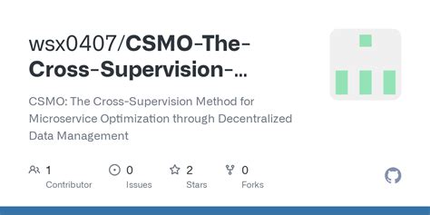 Github Wsx0407csmo The Cross Supervision Method For Microservice