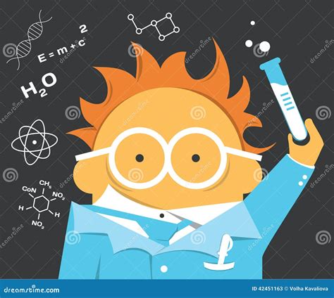 Szalony Naukowiec W Szkłach Z żarówką Ilustracja Wektor Ilustracja złożonej z biologia arte