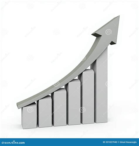 A 3d Bar Graph With An Upward Arrow Indicating Growth And Progress