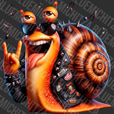 Rockin Snail Png For Sublimate T Shirts Music Themed Dtf Dtg Punk