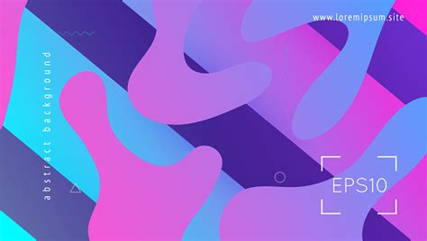 액체 배경 생생한 종이 퍼플 힙스터 디자인 기하학적 개념 디지털 배너 3d 네온 모양입니다 수평 지오메트리 컬러 랜딩 페이지 바이올렛 액체 배경 0명에 대한 스톡 벡터 아트