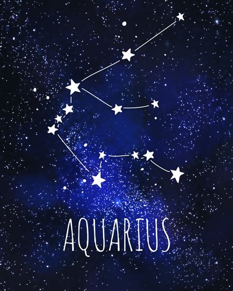 Aquarius Art Print Astrology Wall Art Galaxy Print Horoscope