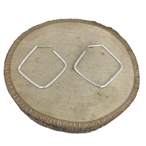 Sterling Silver Square Hoop Earrings Eventeny