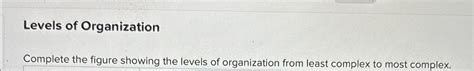 solved levels of organizationcomplete the figure showing the