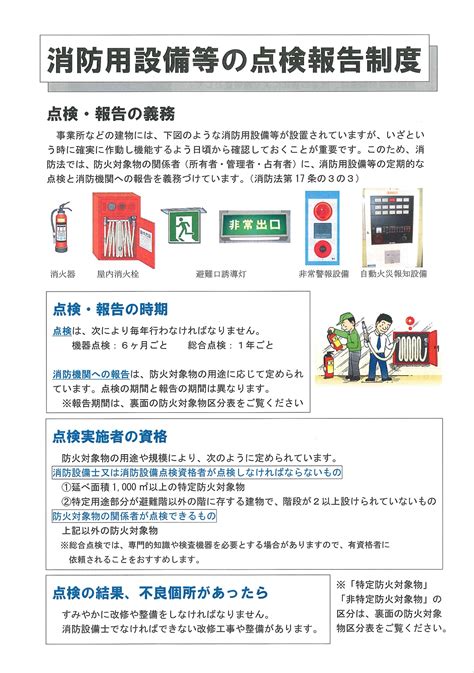 消防用設備等の点検報告制度について 豊岡市消防本部