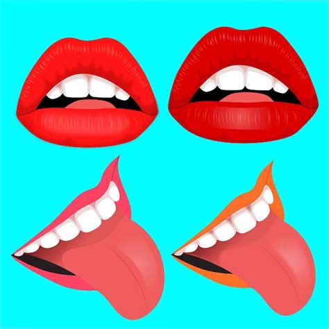 Premium Vector Sexy Women Red Lips Vector Illustration