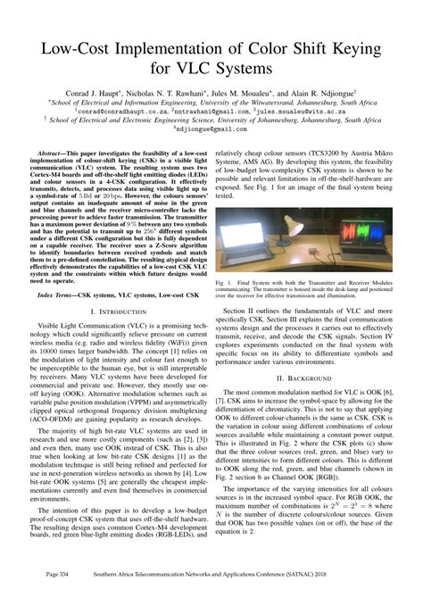 Pdf Low Cost Implementation Of Color Shift Keying For Vlc Systems