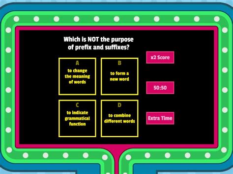 Prefix And Suffix Quiz Gameshow Quiz