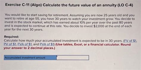 Exercise C Algo Calculate The Future Value Of An Chegg