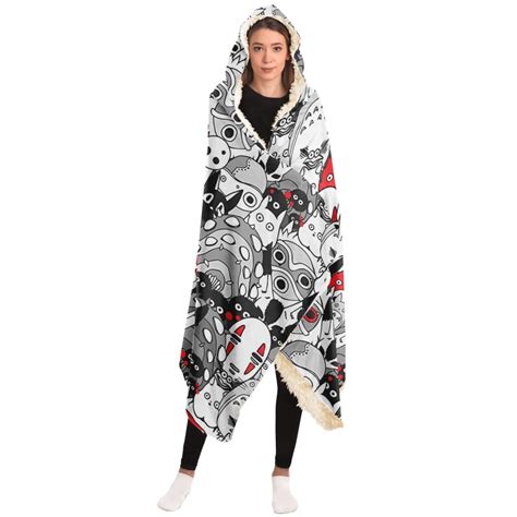 Ghibli Face Character 3d Hooded Blanket Ghibli Merch Store Official