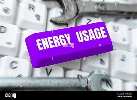 Sign Displaying Energy Usage Word Written On Amount Of Energy Consumed