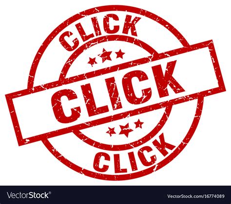Click Round Red Grunge Stamp Royalty Free Vector Image