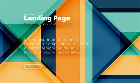 正方形の着陸ページ Web デザイン テンプレート図形幾何学的な抽象的な背景 Htmlのベクターアート素材や画像を多数ご用意 Html
