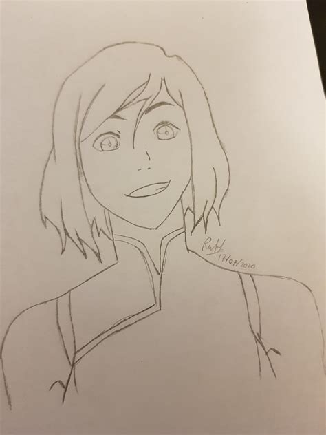 Drew A Quick Sketch Of Korra Cos I Was Bored Long Hair Or Short Hair