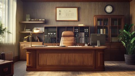 Classic Vintage Office Stock Illustration Illustration Of Retrofurnish