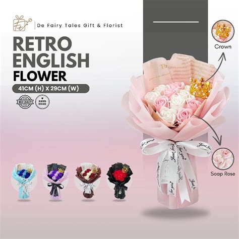 Soap Flower Bouquet 12 Stalk Soap Rose Flower Bouquet Retro English