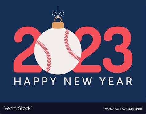 Baseball 2023 Happy New Year Sports Greeting Card Vector Image