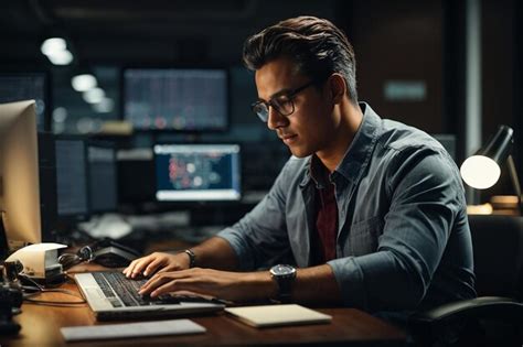 Premium Ai Image Engineer Working On A Computer In Office Engineering And Architecture Concept