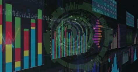 Animation Multiple Graphs Numbers Charts Loading Circles Black