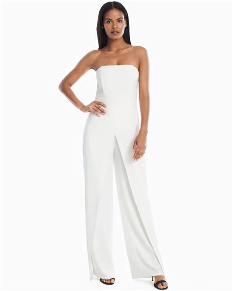 White House Black Market Convertible Strapless Split Leg Jumpsuit
