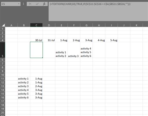 Excel Filter Calendar Values From Data Stack Overflow